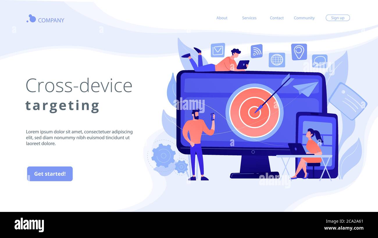 Multi device targeting concept landing page Stock Vector Image & Art - Alamy