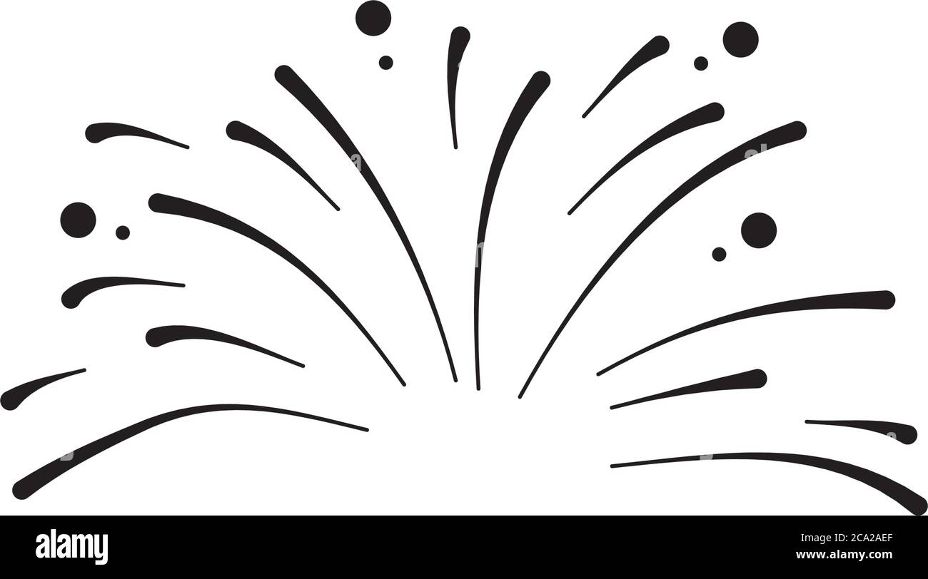 small fireworks explosion icon over white background, silhouette style ...