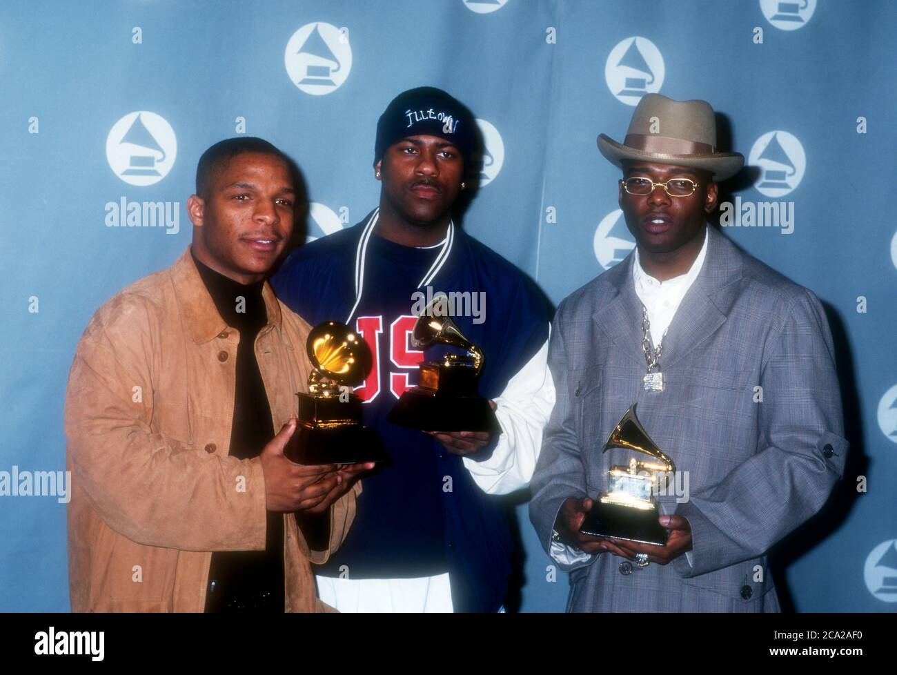 Los Angeles, California, USA 28th February 1996 (L-R) Rappers Vin Rock, DJ Kay Gee and Treach of ...