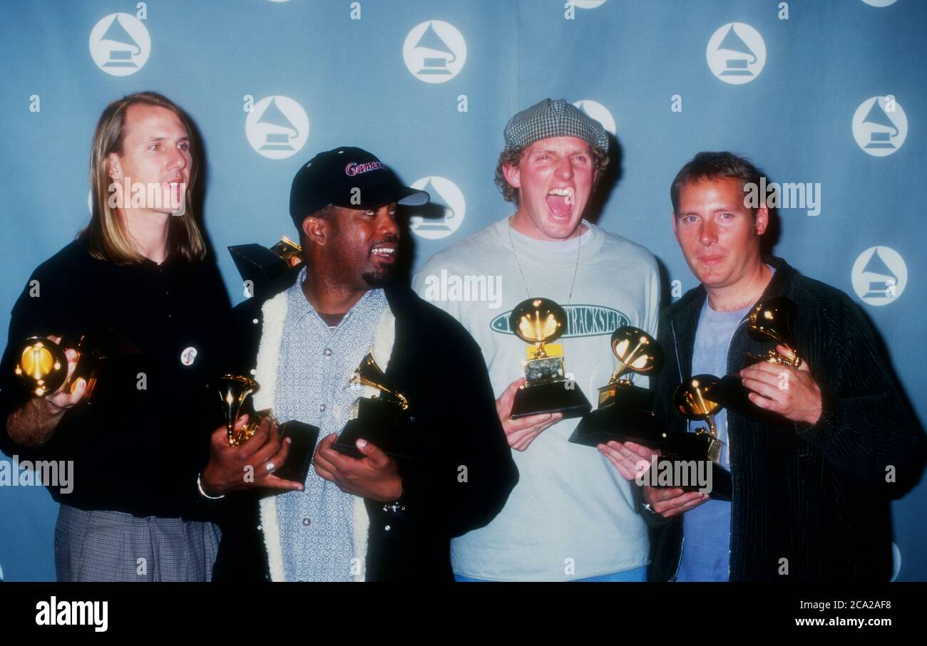 Los Angeles, California, USA 28th February 1996 (L-R) Musicians Jim ...