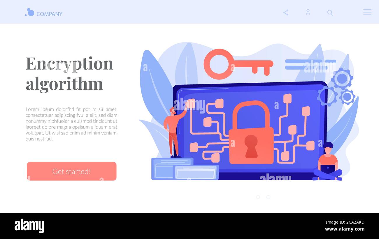 Cryptography and encryption concept landing page Stock Vector Image & Art - Alamy