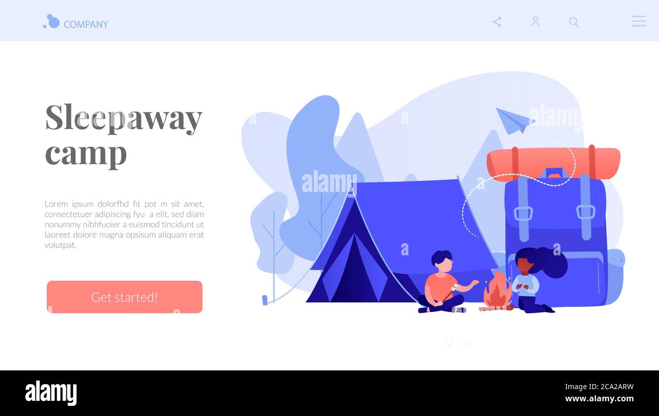 Summer camp concept landing page Stock Vector Image & Art - Alamy