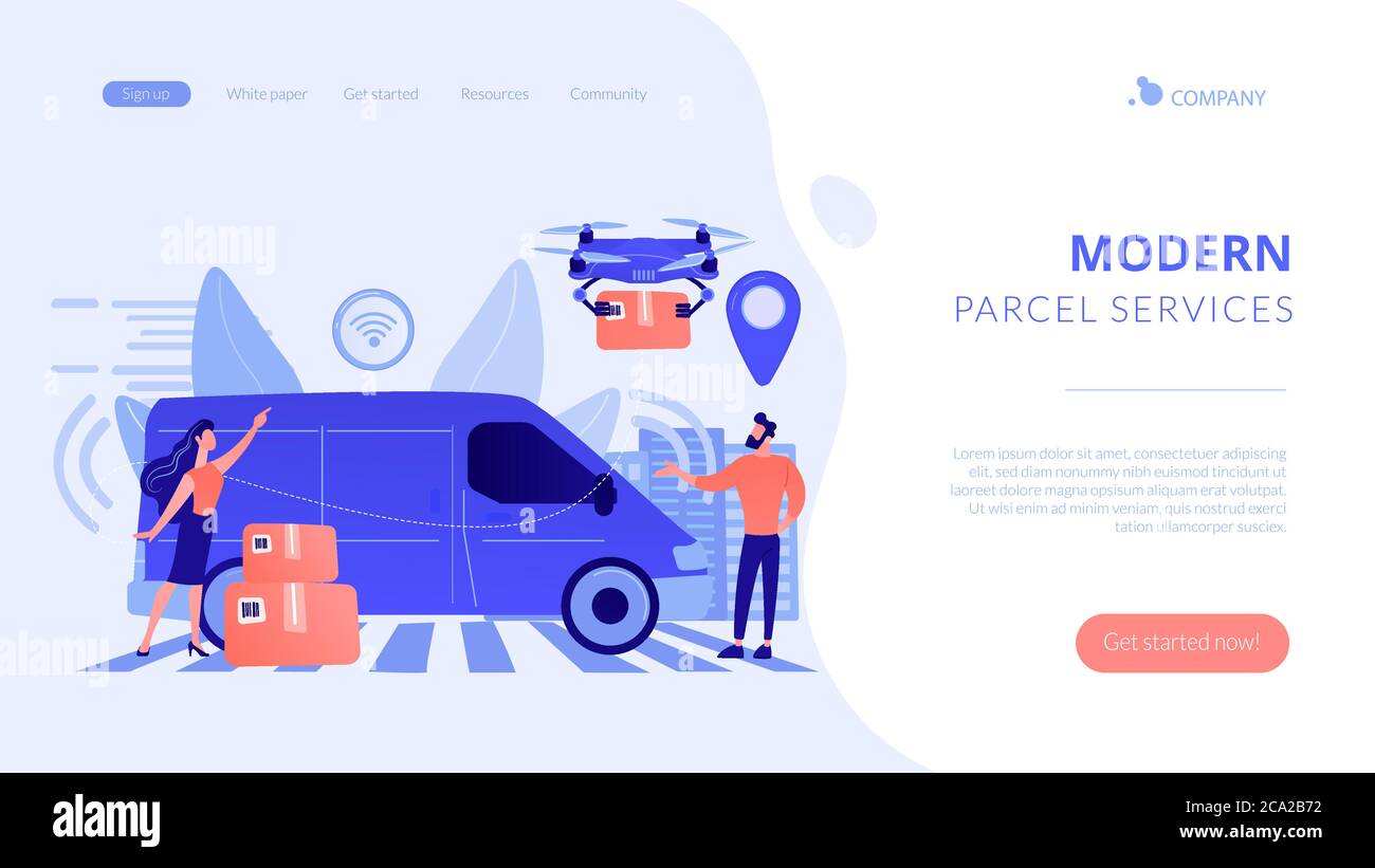 Delivery robot autonomous vehicle Stock Vector Images - Alamy