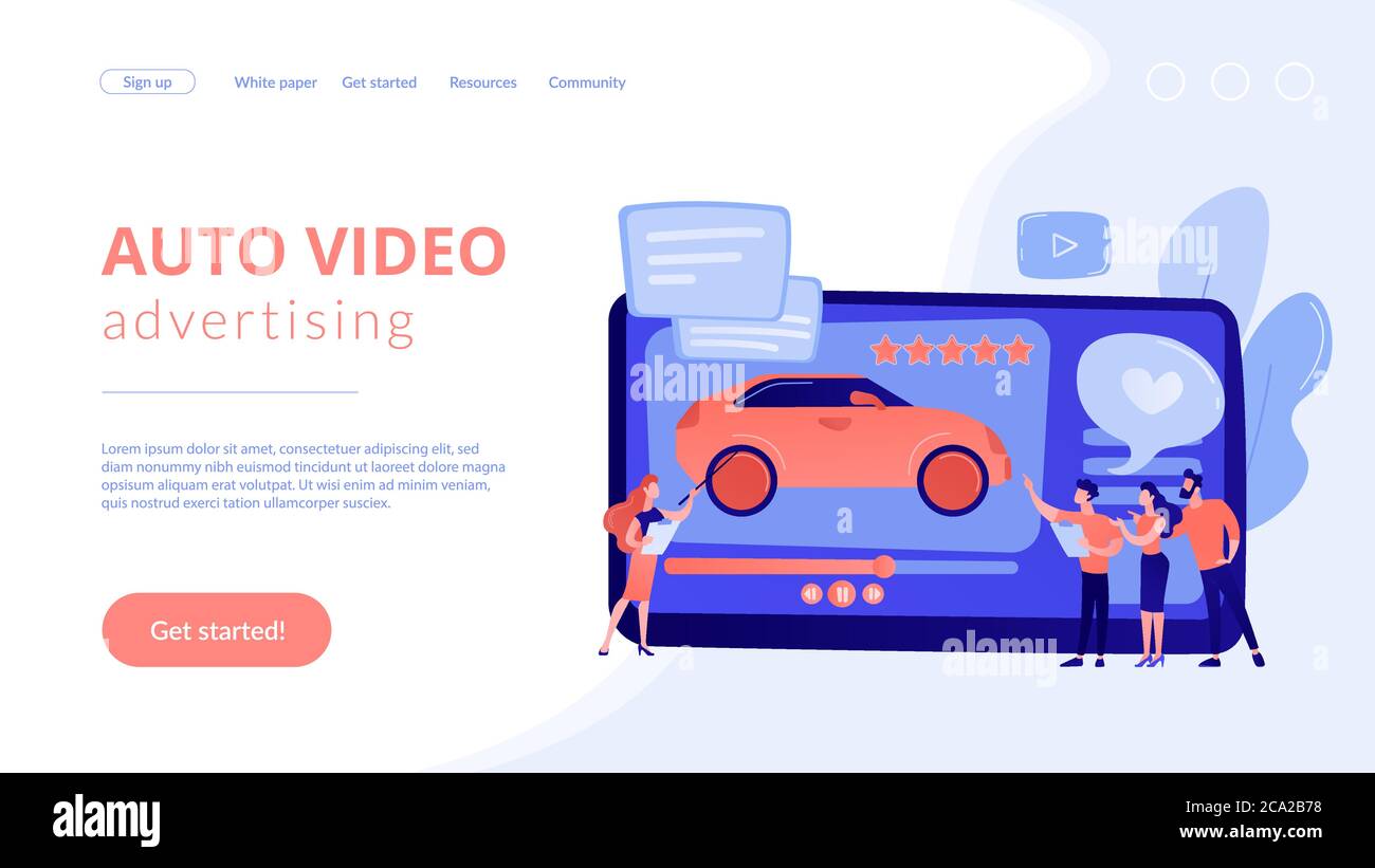 Car review video concept landing page Stock Vector Image & Art - Alamy