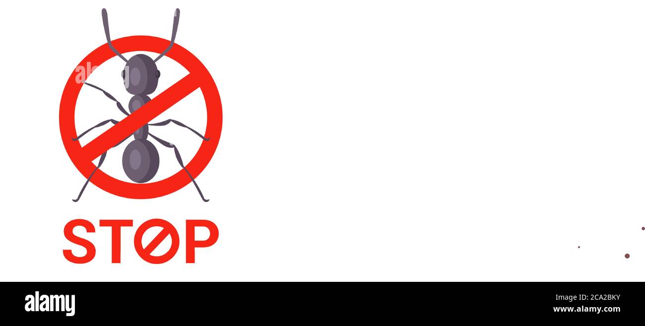 sign kill an ant on a white background. rid the house of insects. flat ...