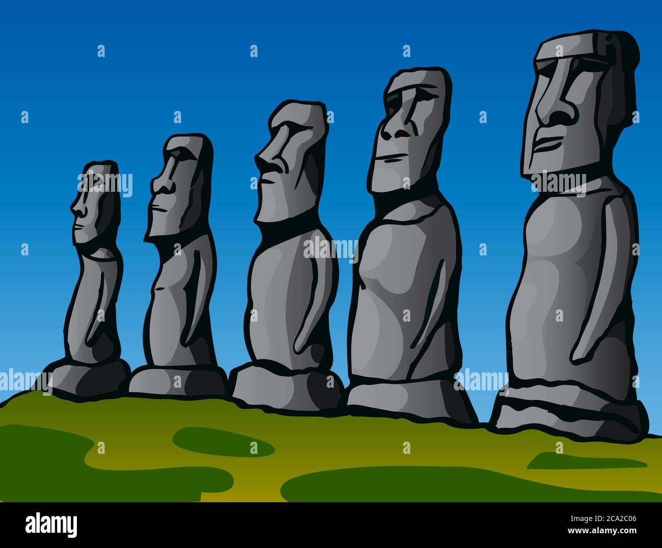 Easter Island. Stone idols Stock Vector Image & Art - Alamy