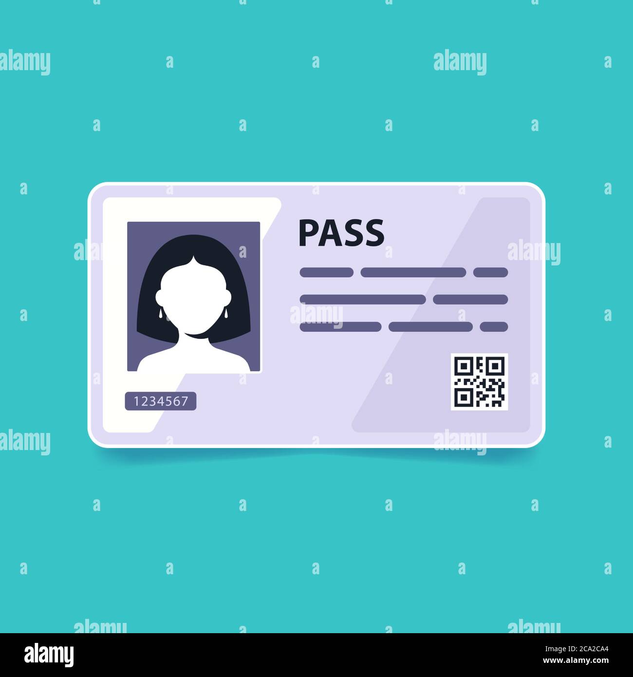 electronic pass with a photo for the passage. flat vector illustration ...