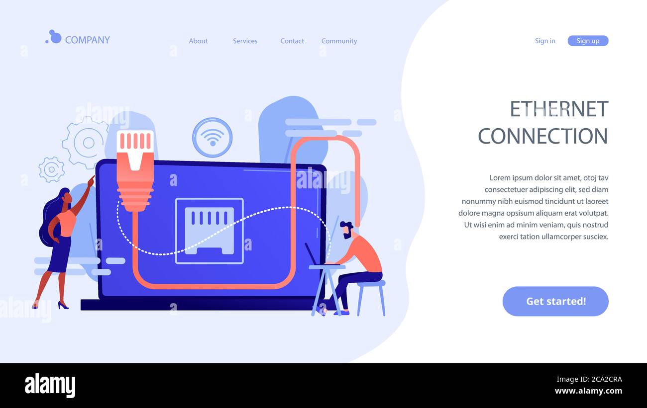 Ethernet connection concept landing page Stock Vector Image & Art - Alamy