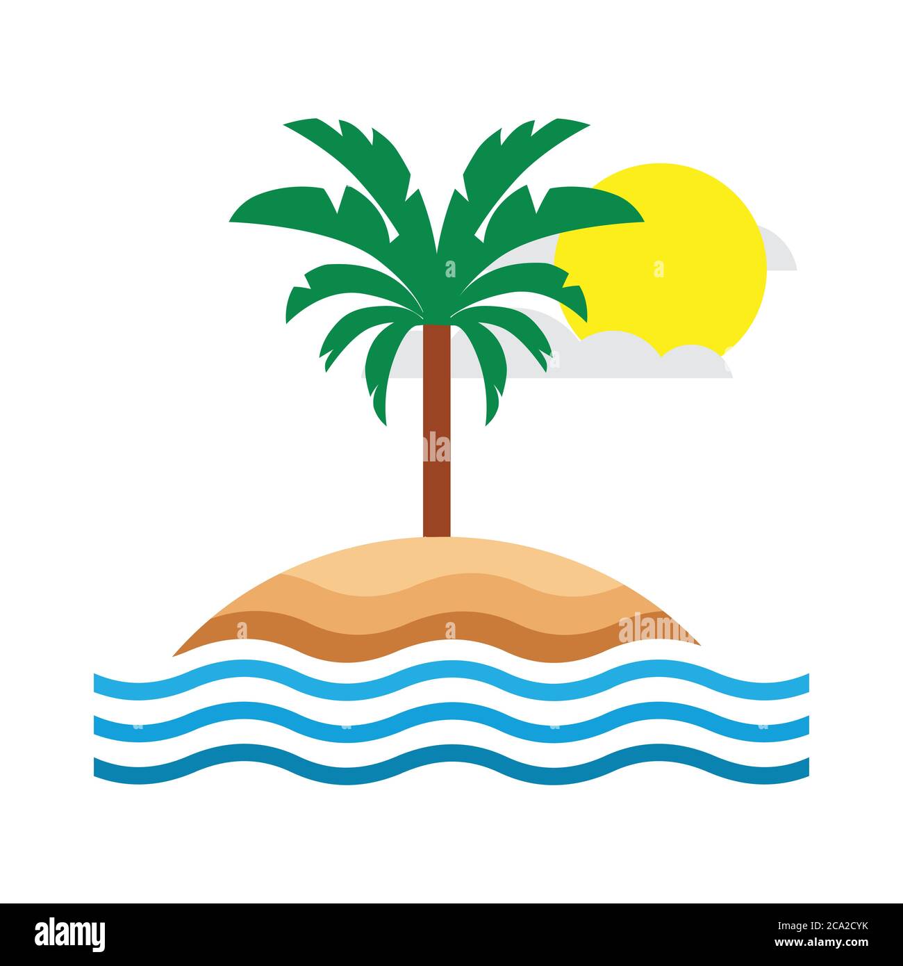 island tropic sea sun vector icon Stock Vector Image & Art - Alamy
