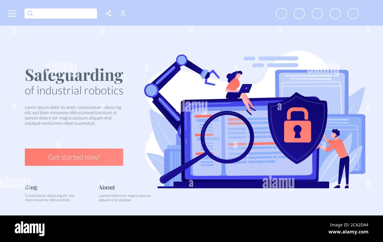 Industrial cybersecurity concept landing page Stock Vector Image & Art ...