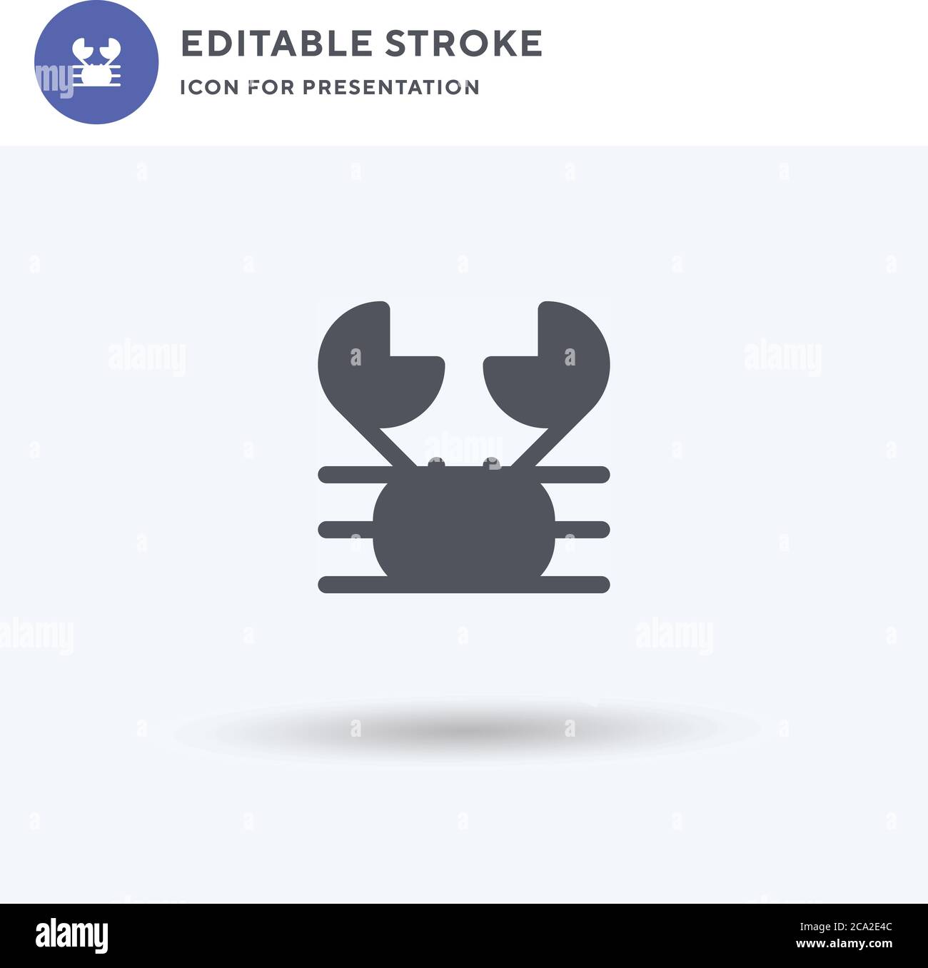 Crab icon vector, filled flat sign, solid pictogram isolated on white ...