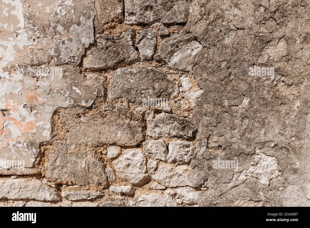An old wall that is collapsing. Bricks visible. Textured Stock Photo ...