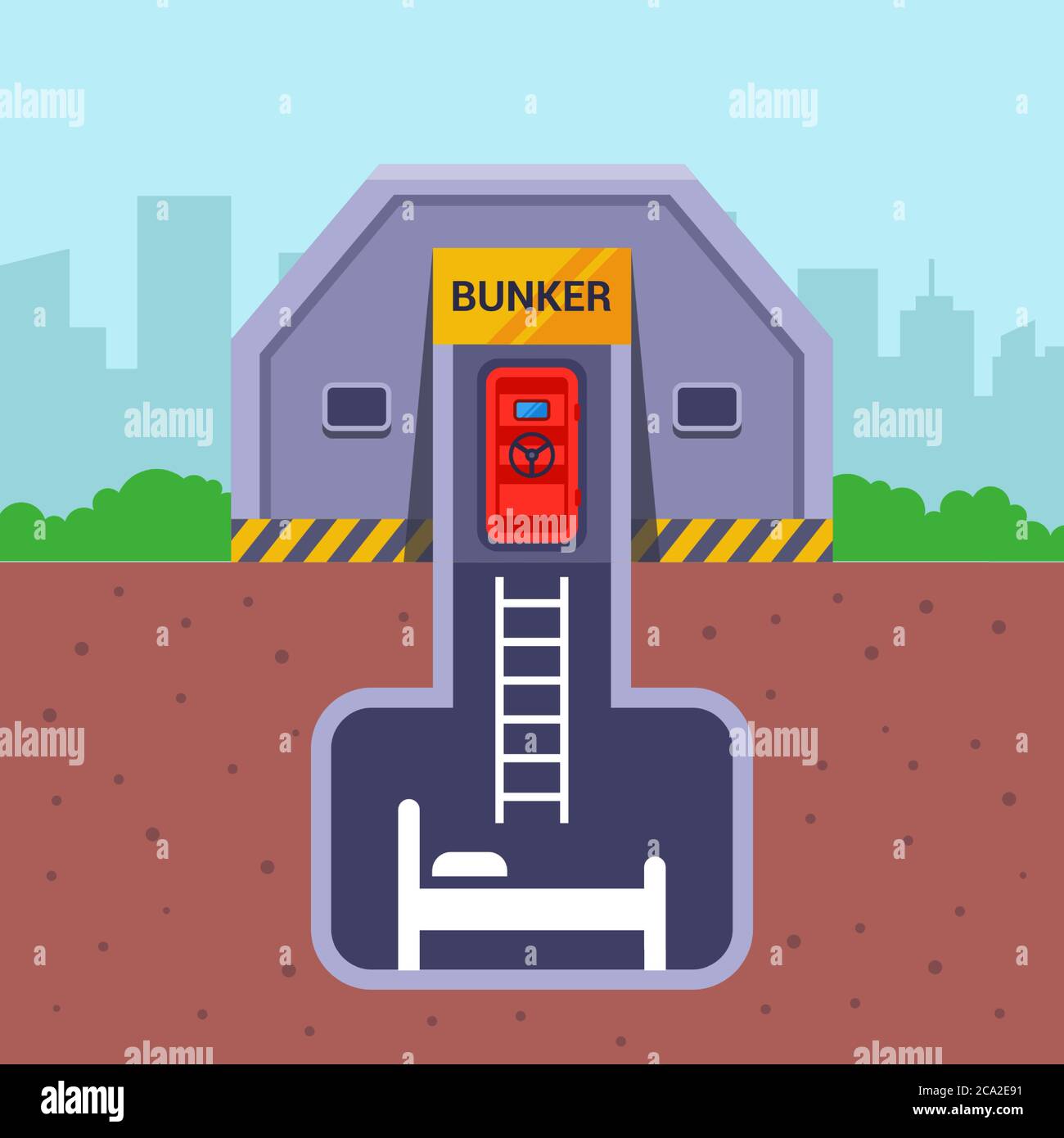 private concrete bunker. refuge for people during the war period. flat ...