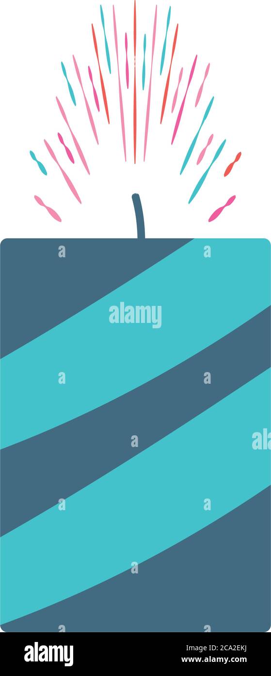 candle firework icon over white background, flat style, vector ...