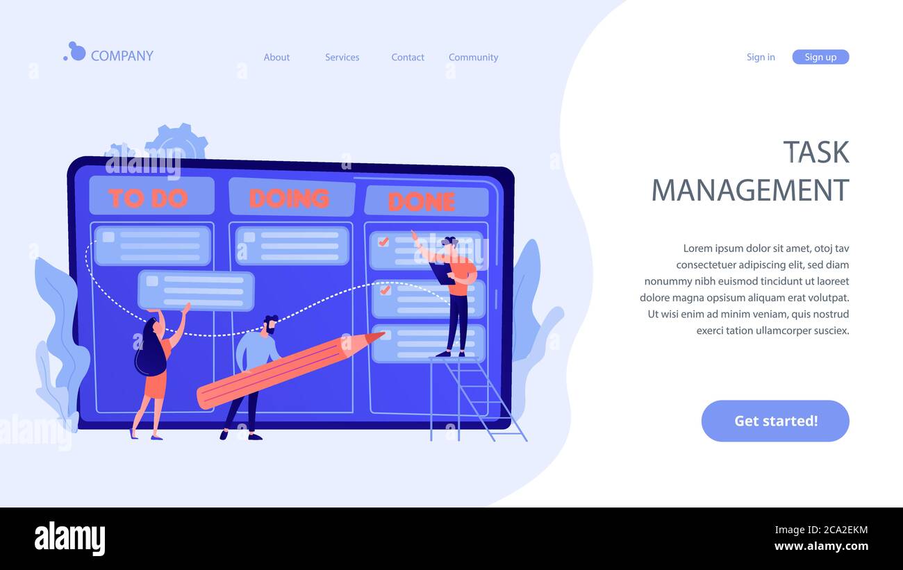Task management concept landing page Stock Vector Image & Art - Alamy