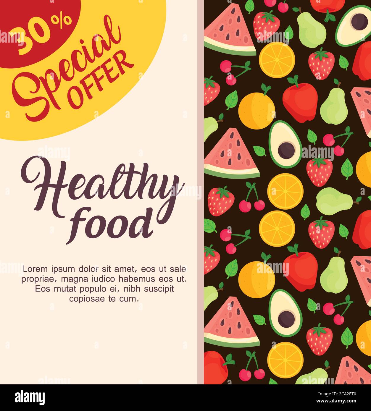 special offer sale advertising poster, of fresh fruits Stock Vector ...