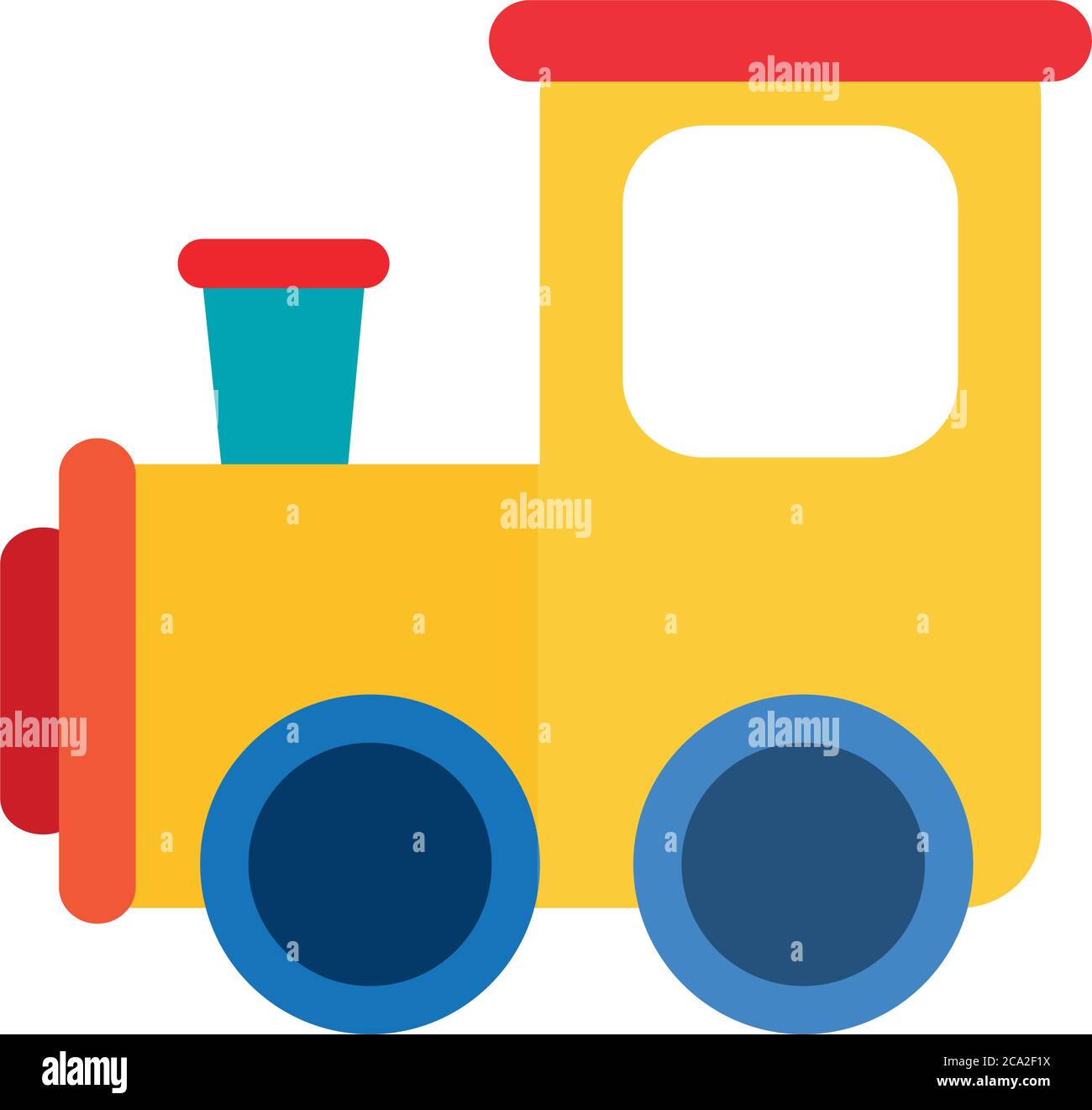 cartoon train toy object for small children to play, flat style icon ...