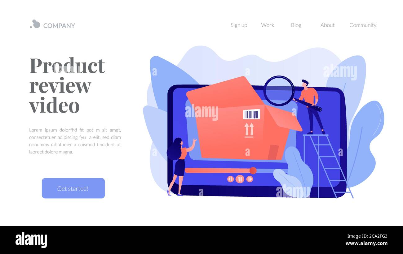 Unboxing video concept landing page Stock Vector Image & Art - Alamy