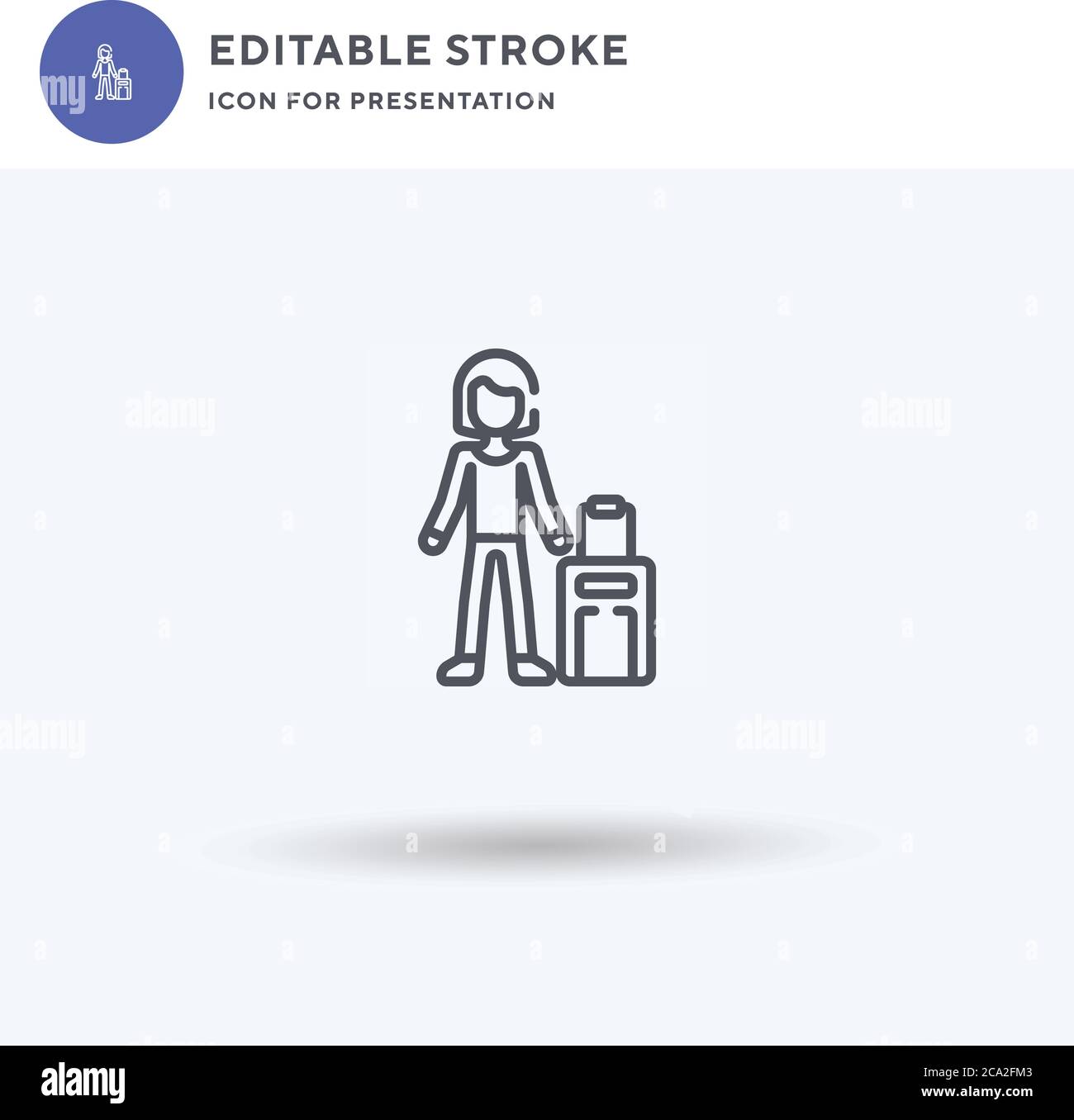 Traveller icon vector, filled flat sign, solid pictogram isolated on ...