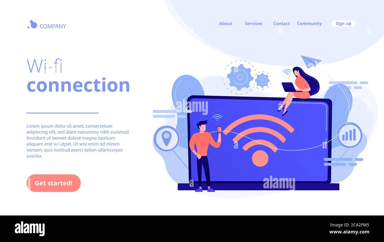 Wi-fi connection concept landing page Stock Vector Image & Art - Alamy