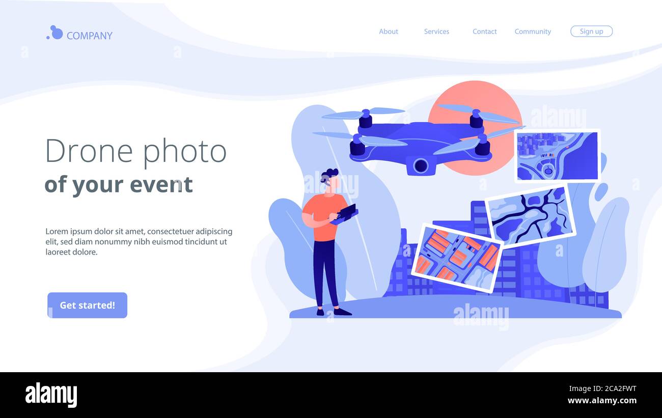 Aerial photography concept landing page Stock Vector Image & Art - Alamy