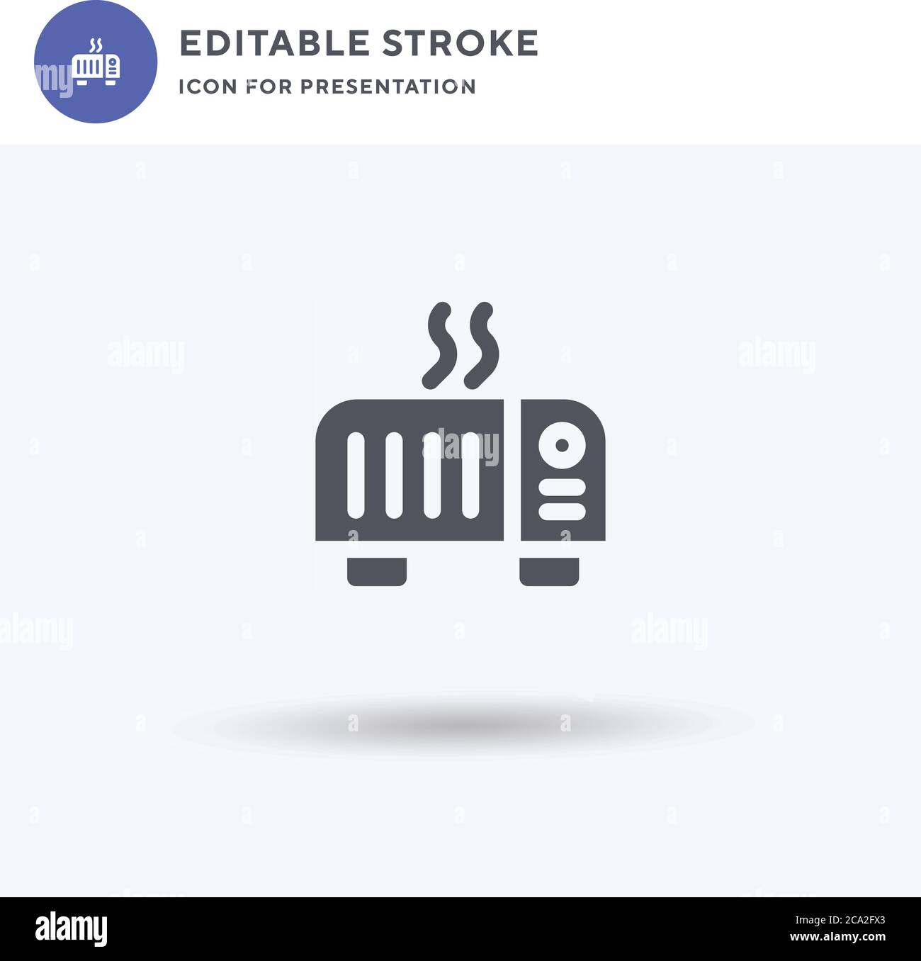 Heater icon vector, filled flat sign, solid pictogram isolated on white ...