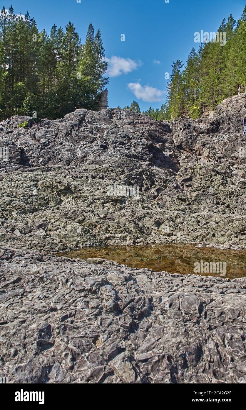 An ancient non-active volcano 2 billion years old. You can see the vent ...