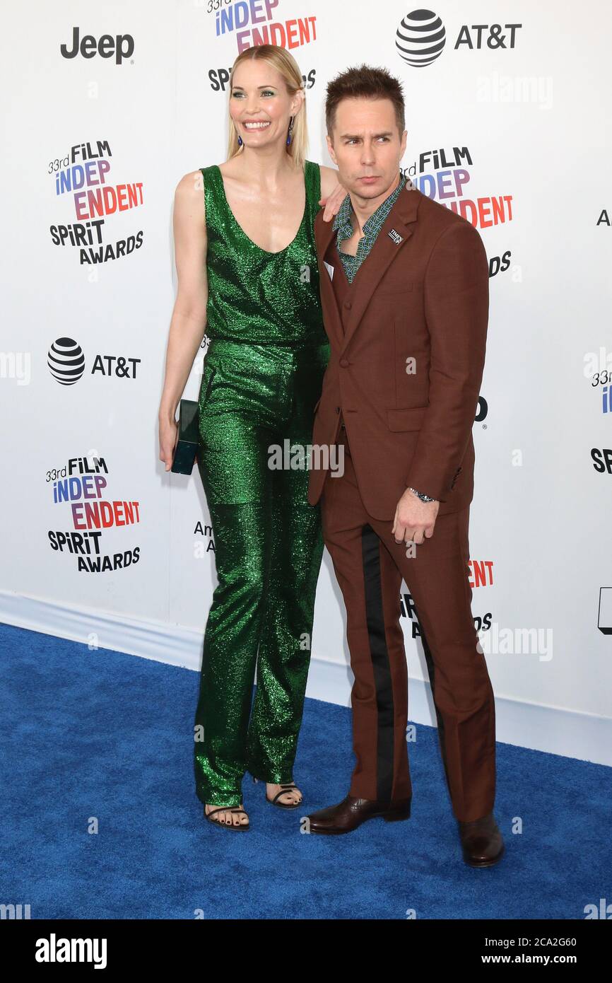 LOS ANGELES - MAR 3: Leslie Bibb, Sam Rockwell at the 2018 Film ...