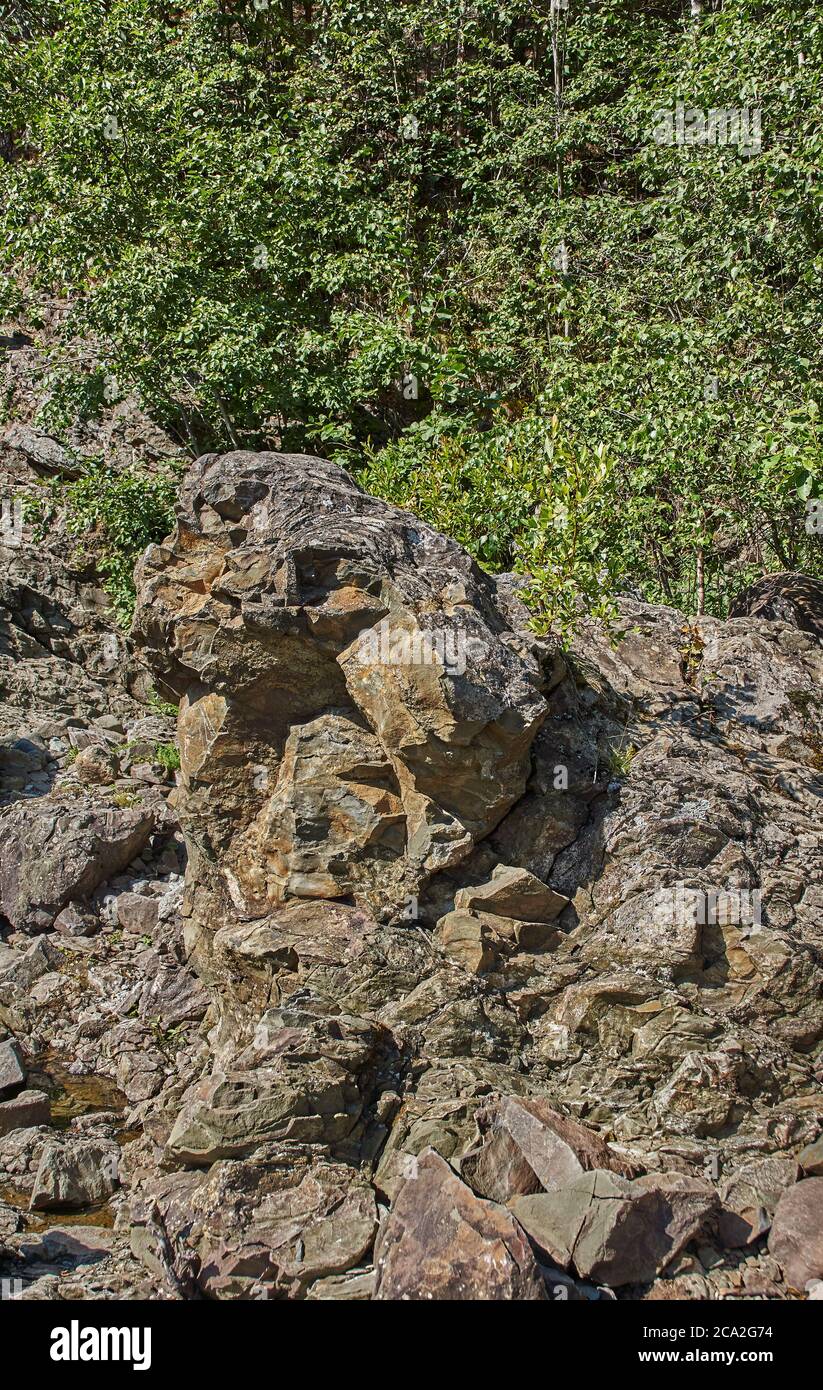 An ancient non-active volcano 2 billion years old. You can see the vent ...