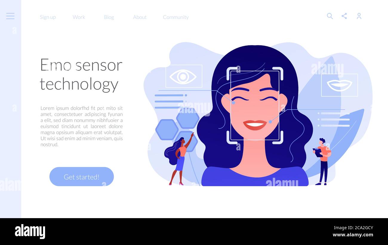 Emotion detection concept landing page Stock Vector Image & Art - Alamy