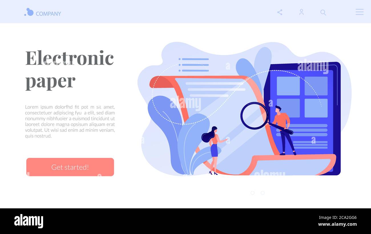 Electronic paper concept landing page Stock Vector Image & Art - Alamy