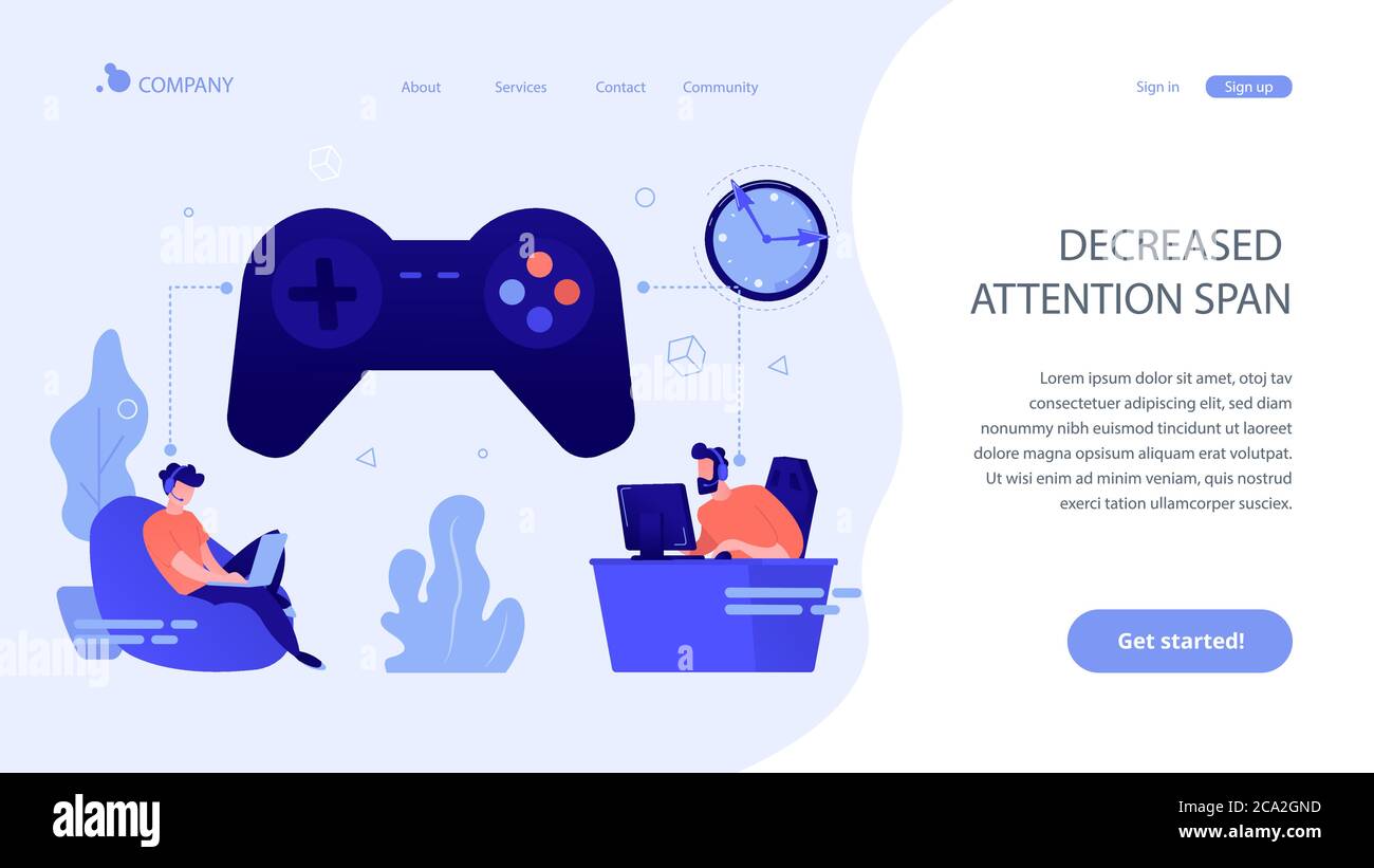 Gaming disorder concept landing page Stock Vector Image & Art - Alamy