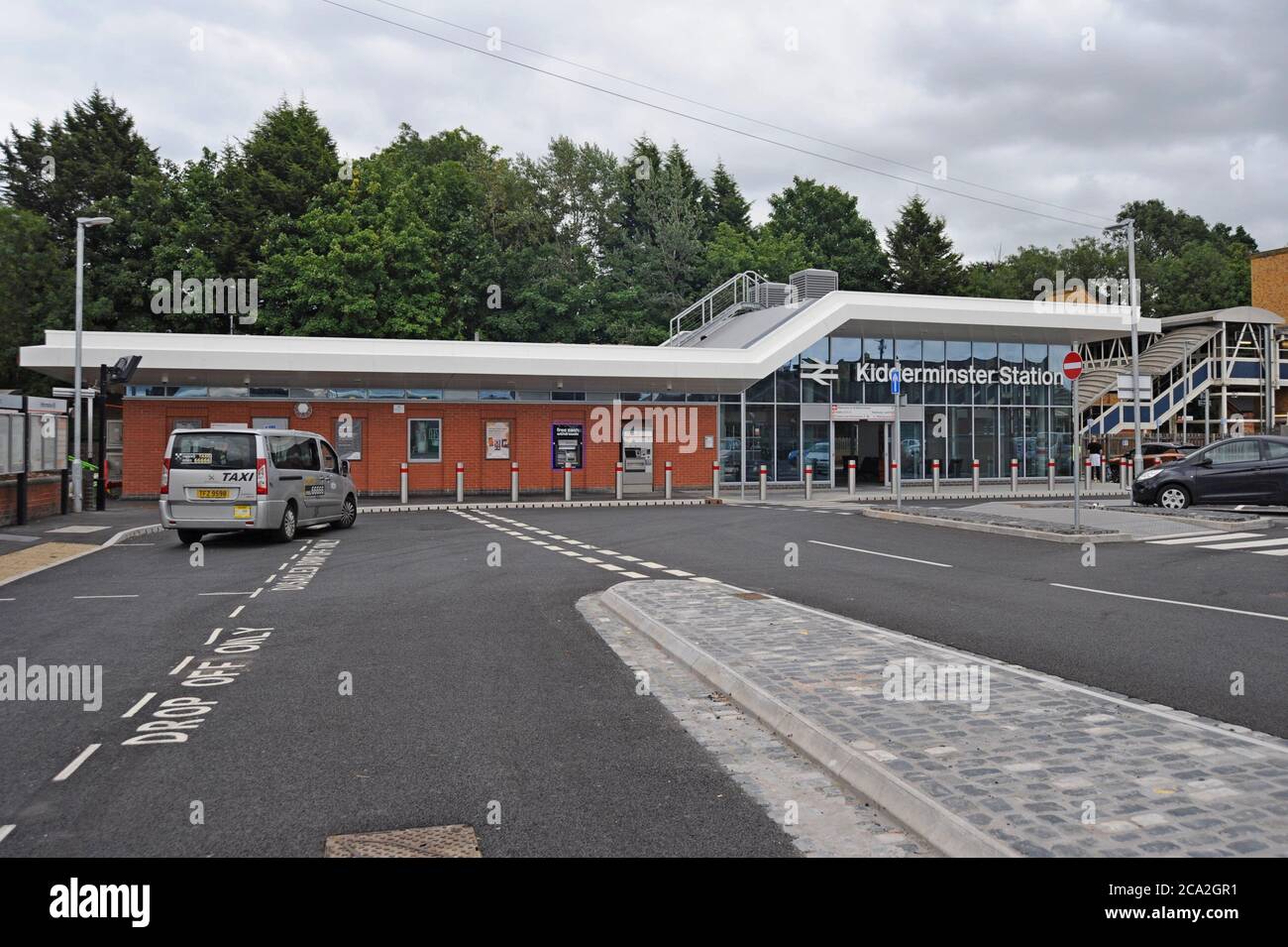 A view of the exterior of the new railway station building at ...