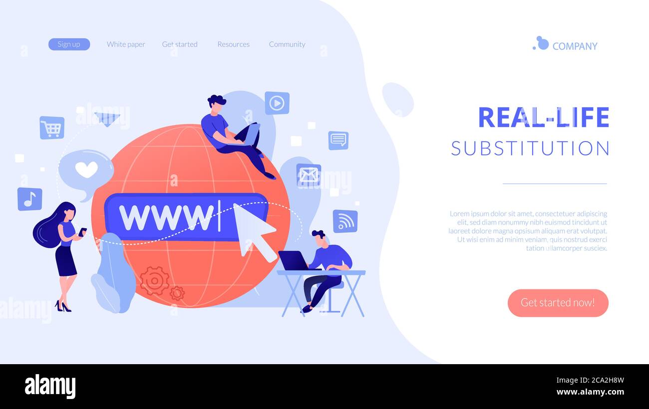 Social life concept online Stock Vector Images - Alamy