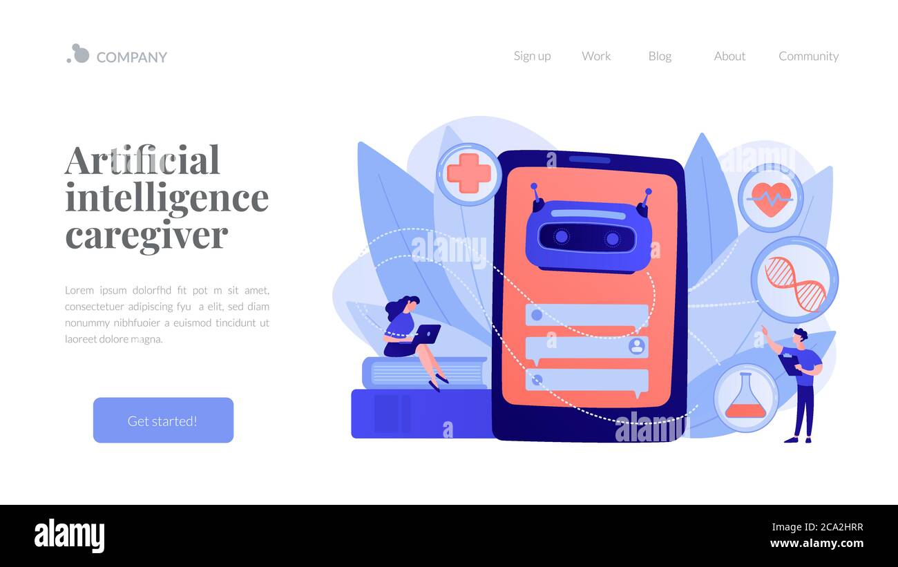 Chatbot in healthcareconcept landing page Stock Vector Image & Art - Alamy