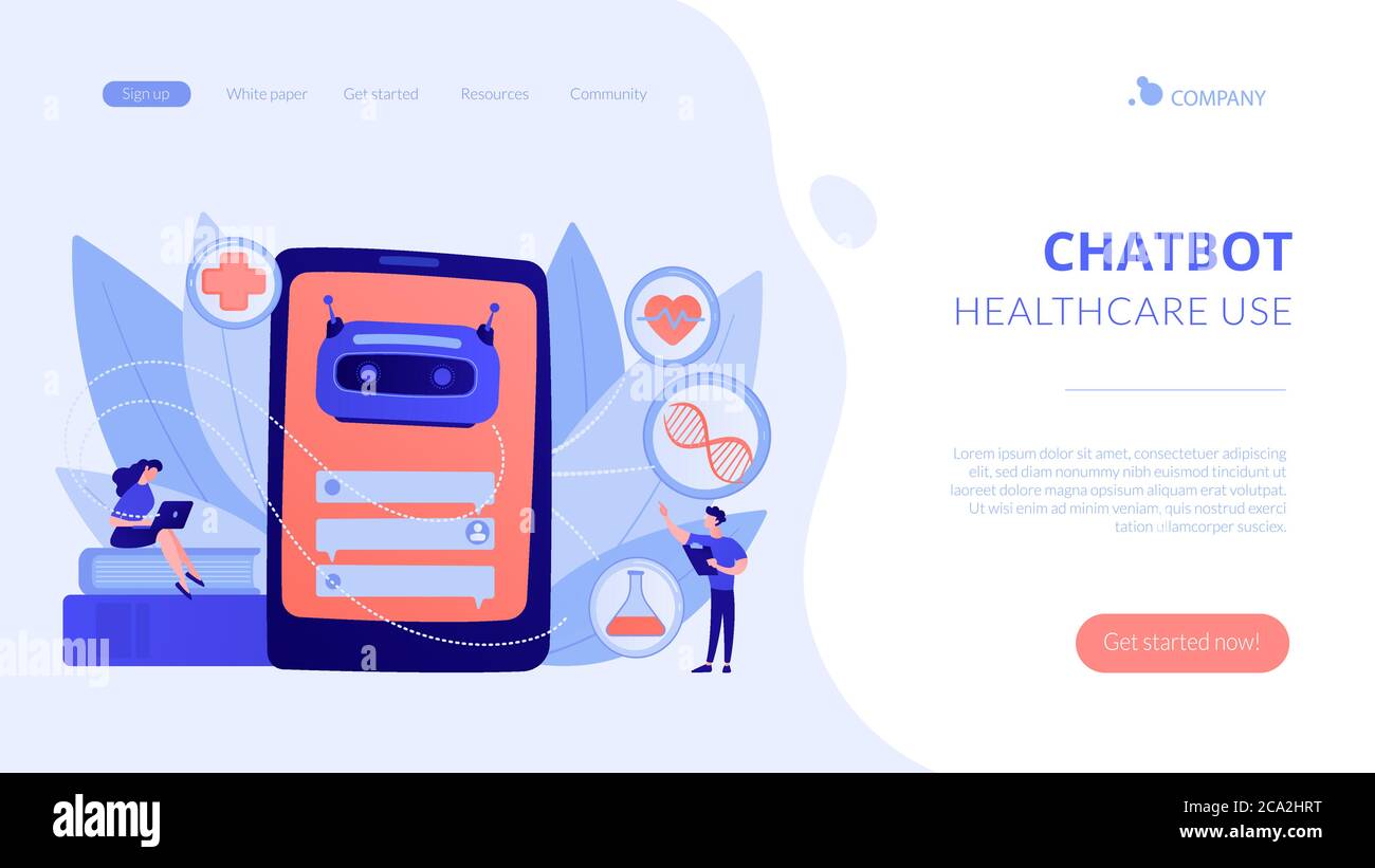 Chatbot in healthcareconcept landing page Stock Vector Image & Art - Alamy