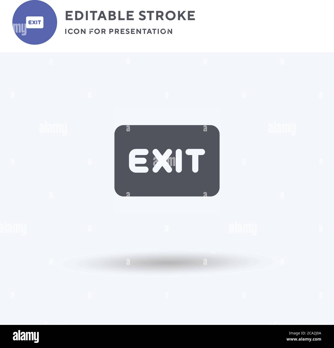 Exit icon vector, filled flat sign, solid pictogram isolated on white ...