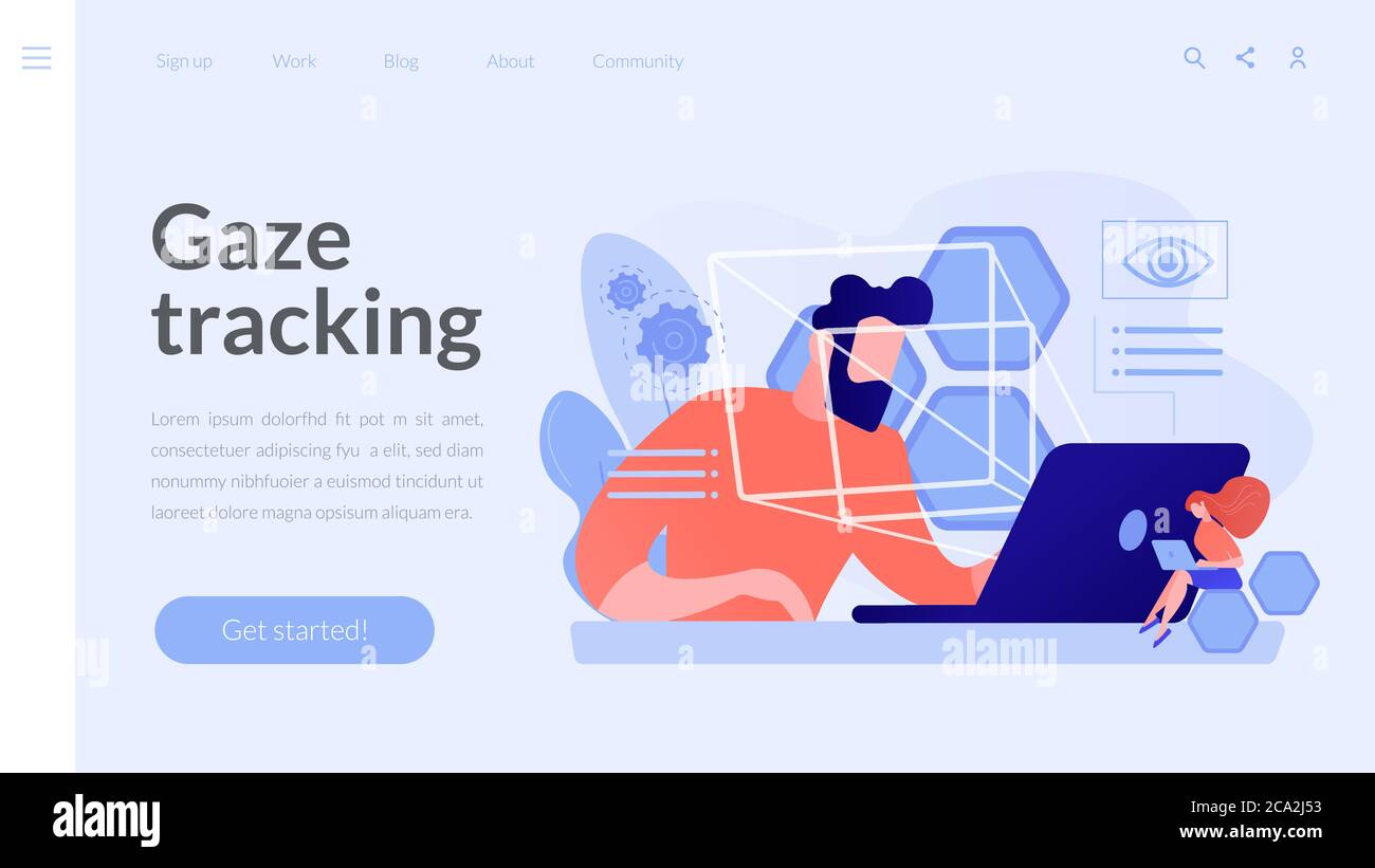 Eye tracking technology concept landing page Stock Vector Image & Art ...