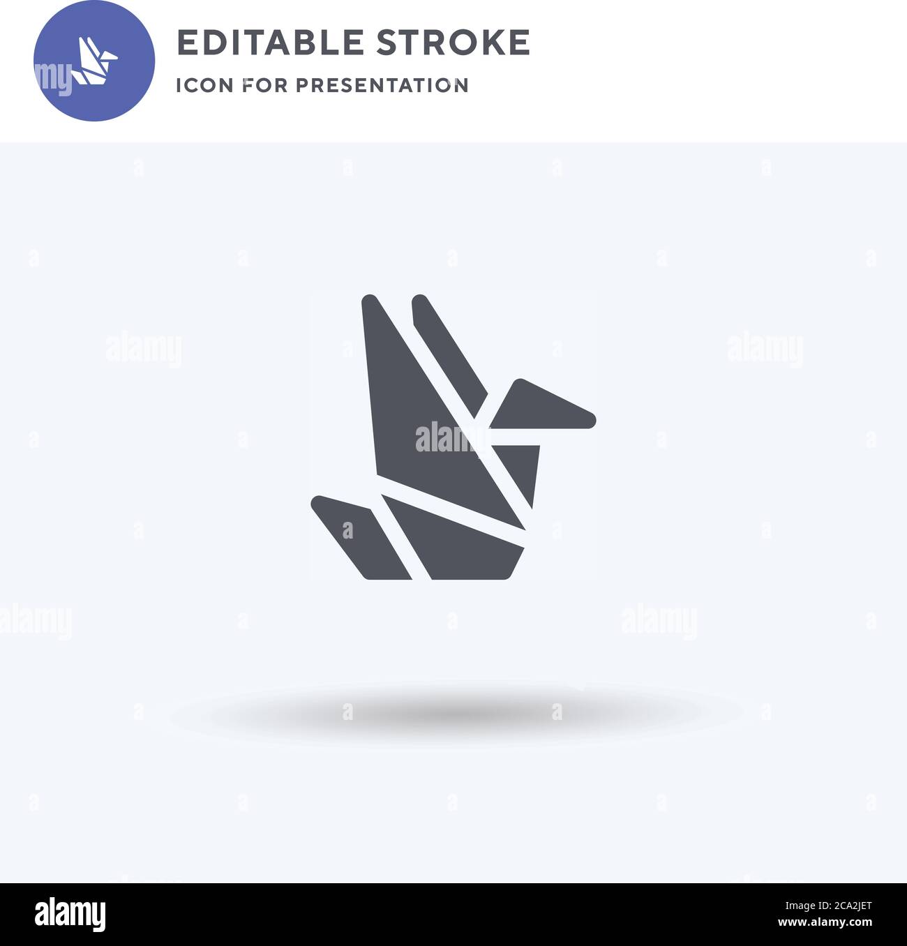 Origami icon vector, filled flat sign, solid pictogram isolated on ...