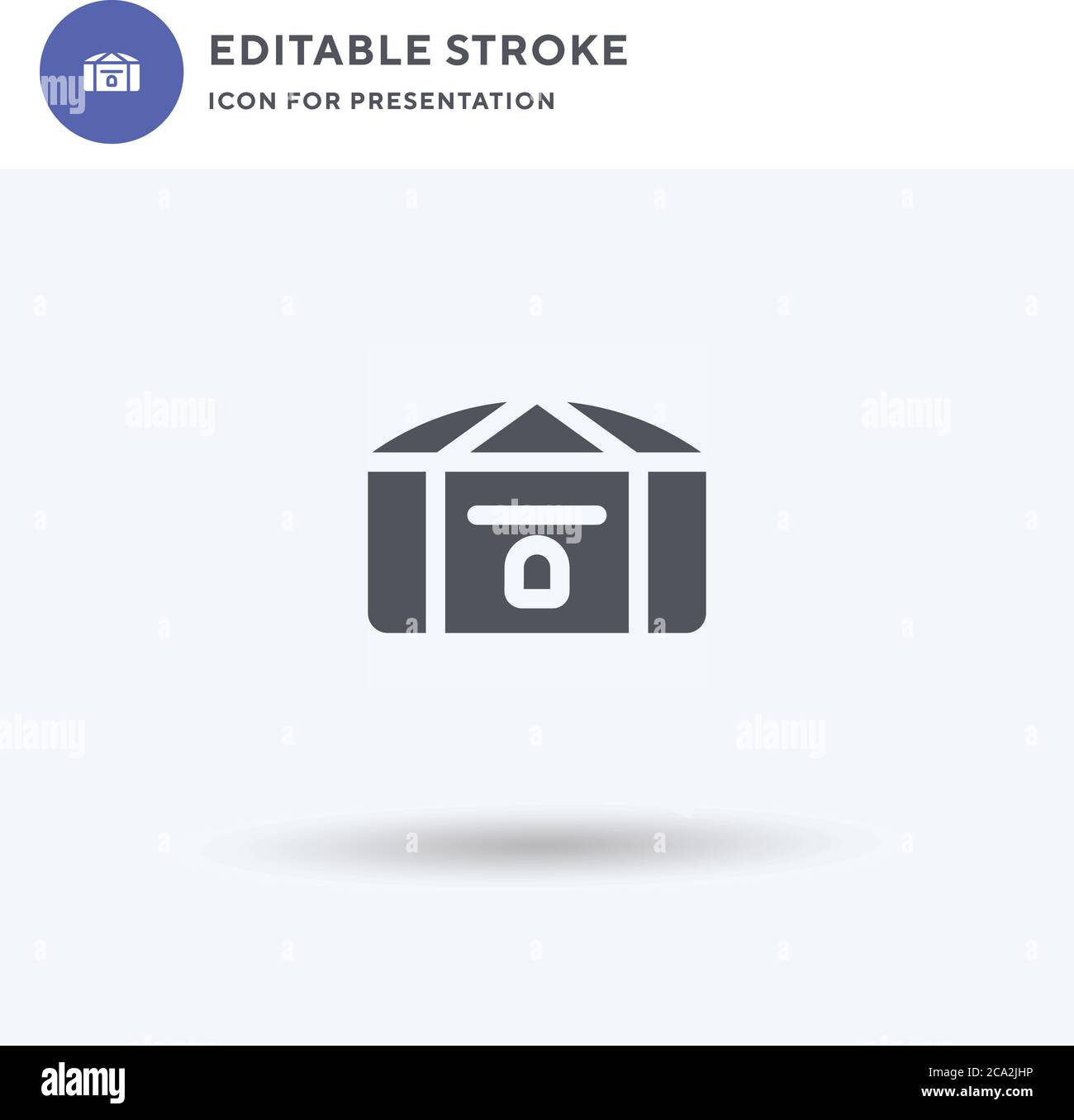 Chest icon vector, filled flat sign, solid pictogram isolated on white ...