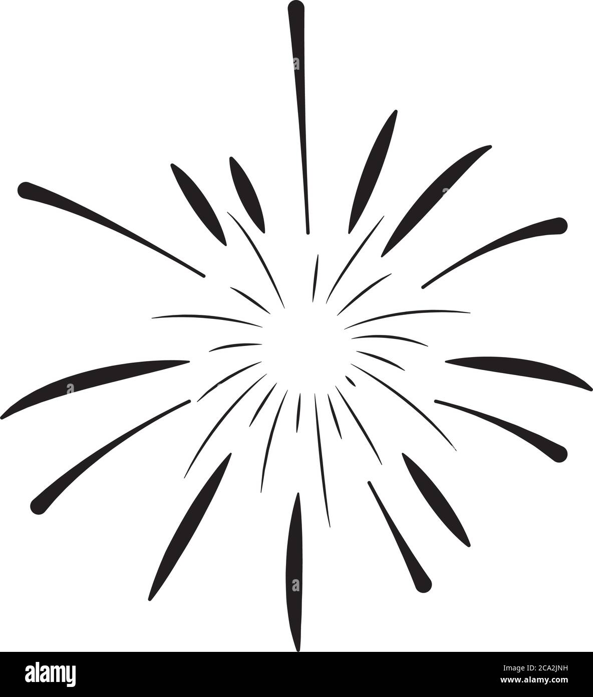 striped fireworks burst over white background, silhouette style, vector ...