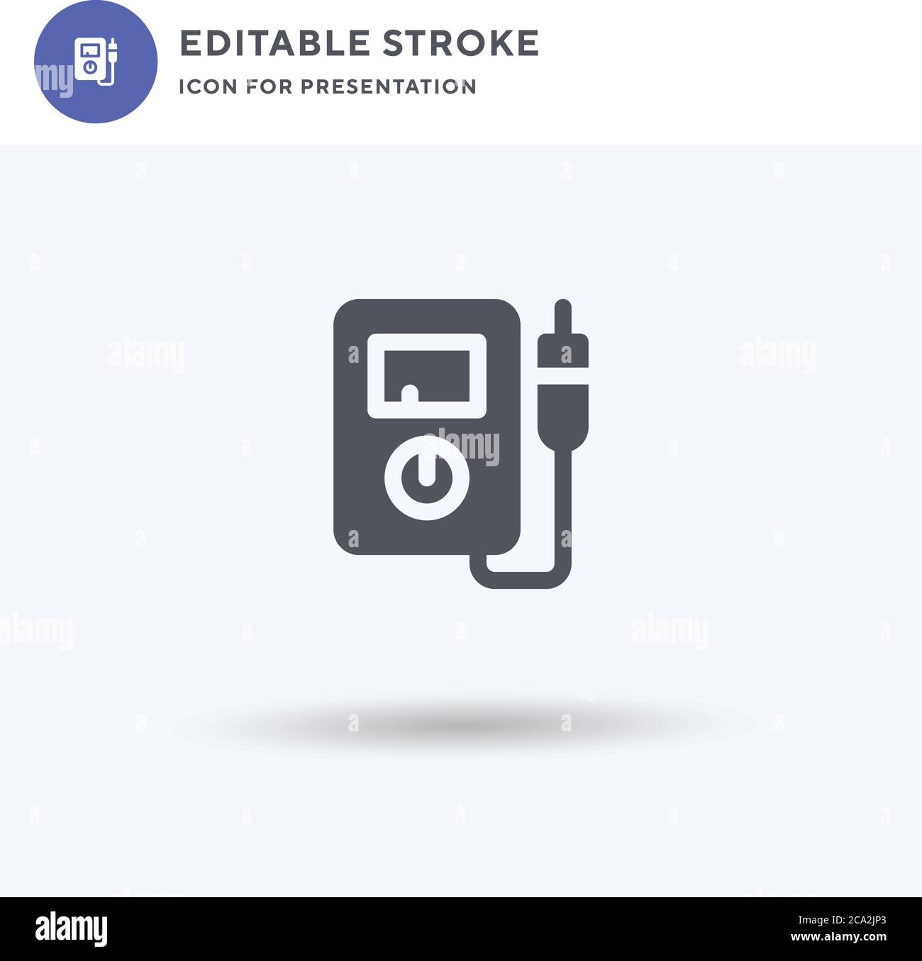 Voltmeter icon vector, filled flat sign, solid pictogram isolated on white, logo illustration ...