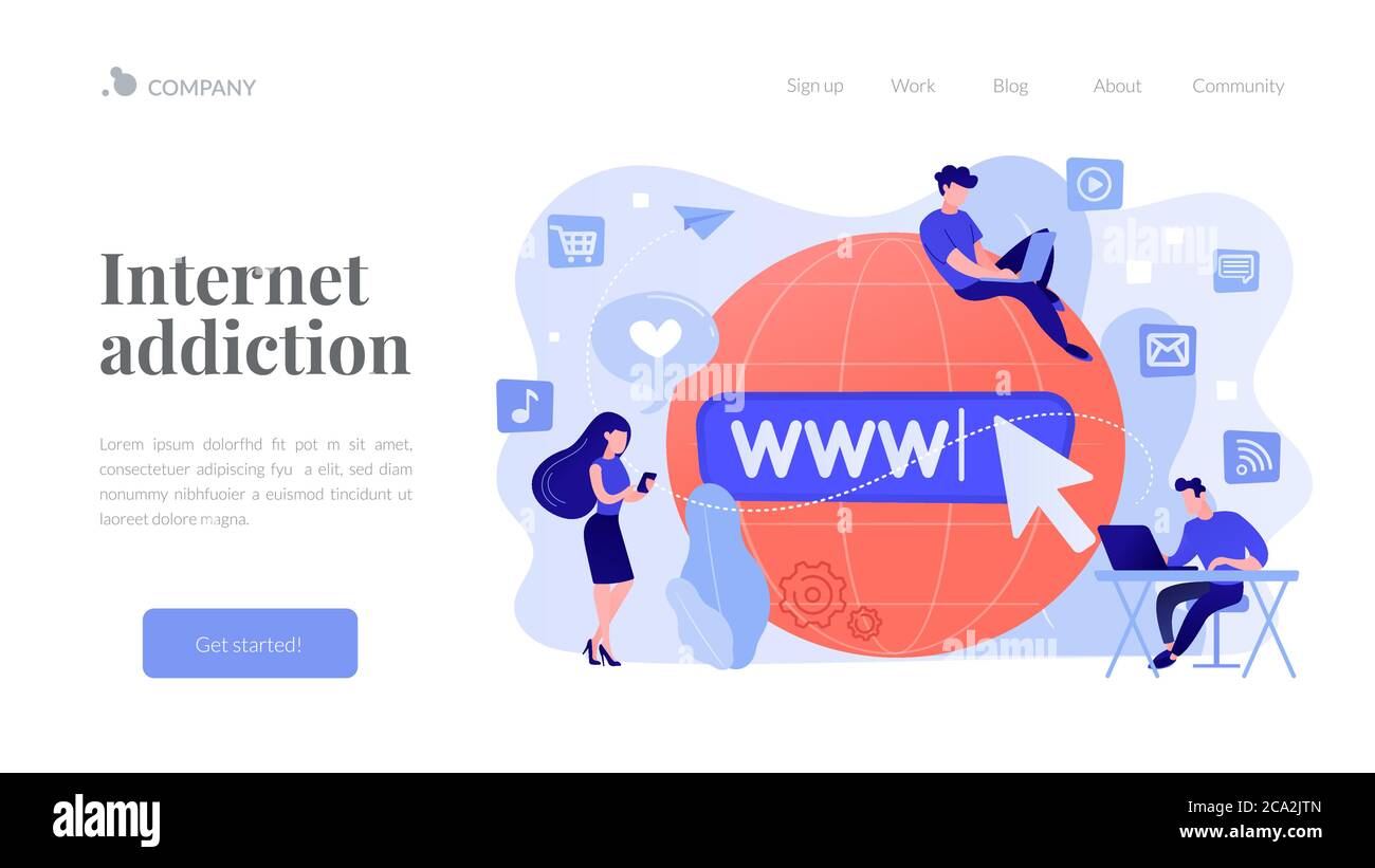 Internet life addiction social Stock Vector Images - Alamy