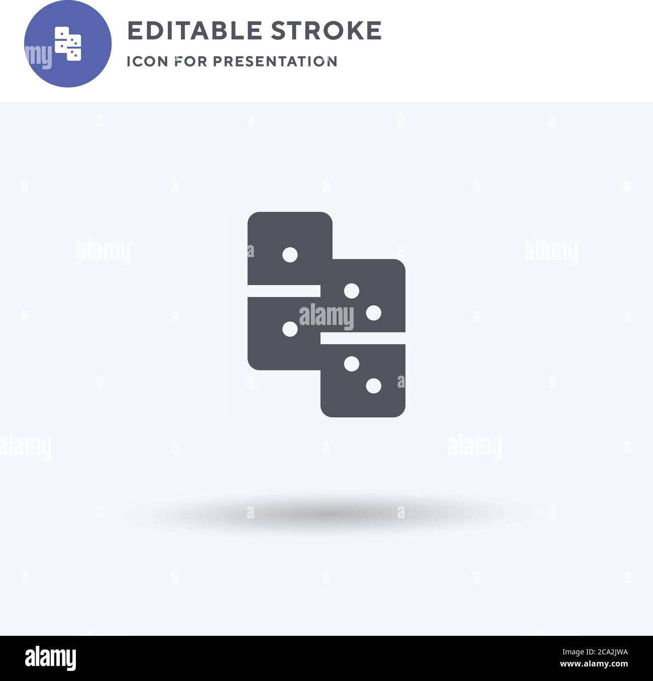 Domino icon vector, filled flat sign, solid pictogram isolated on white ...