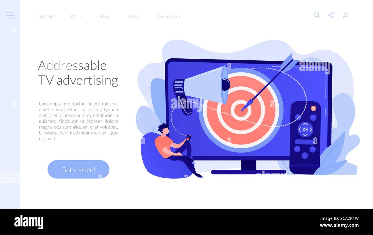 Addressable TV advertising concept landing page Stock Vector Image ...