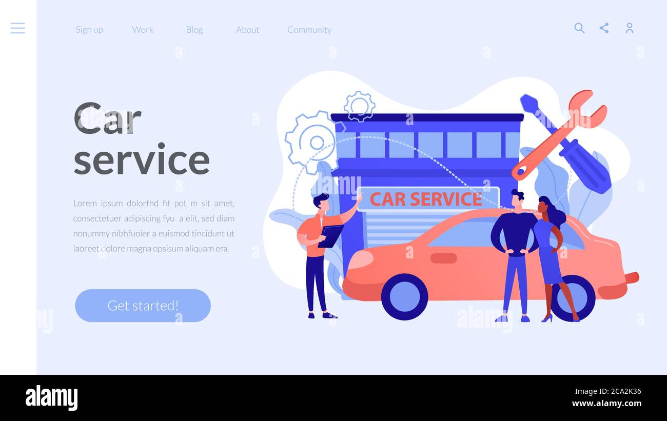 Car mechanic auto landing web page vector garage repair hi-res stock ...