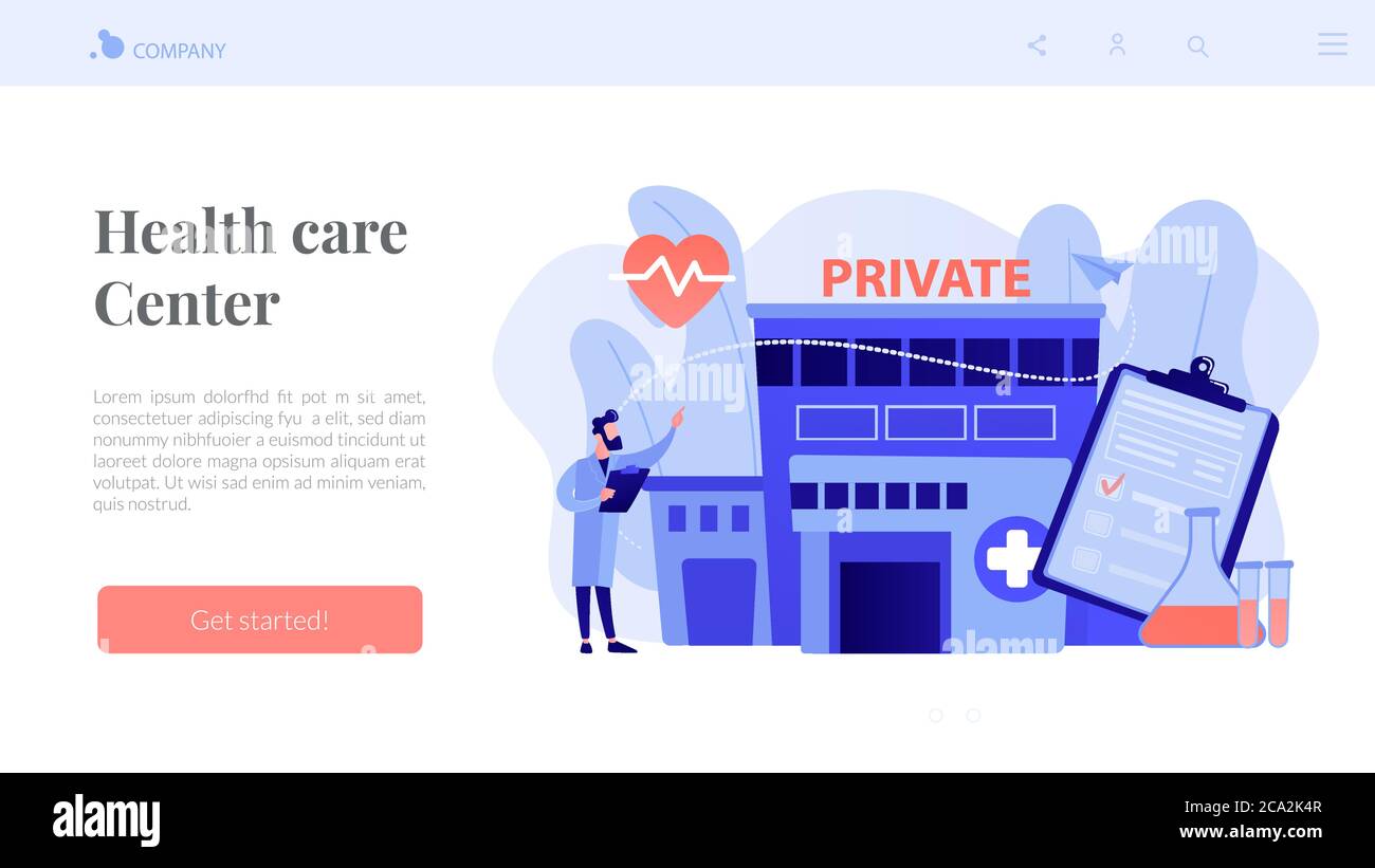 Private healthcare concept landing page Stock Vector Image & Art - Alamy
