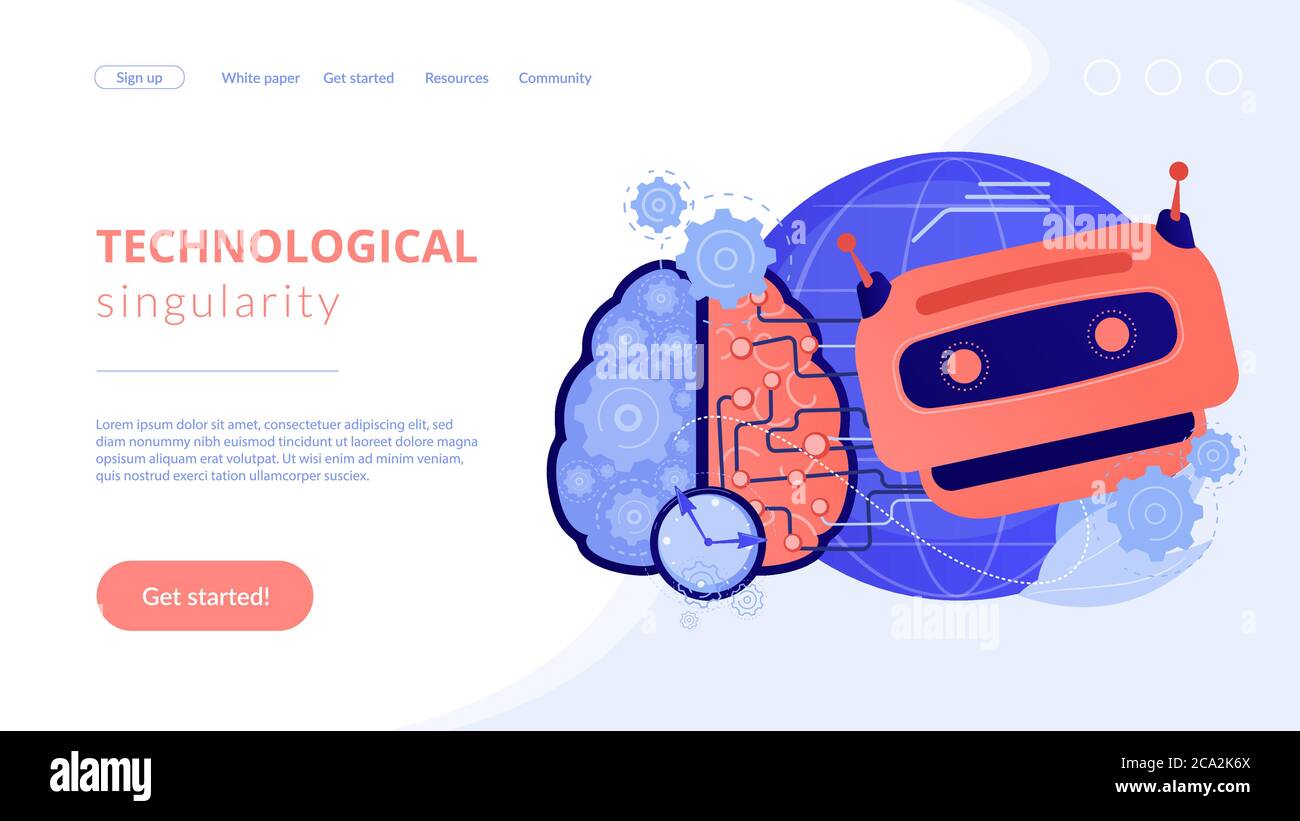 Technological singularity concept landing page Stock Vector Image & Art ...