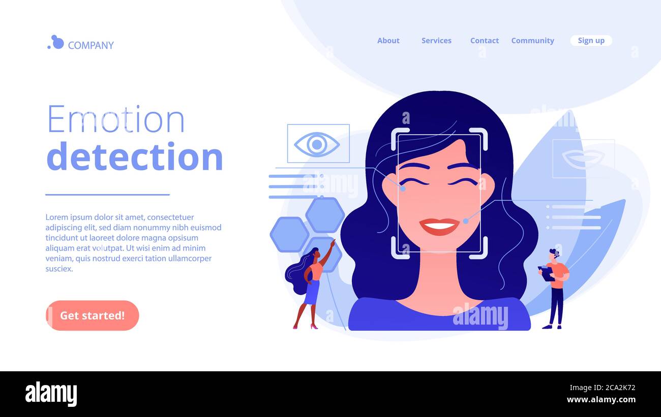 Emotion detection concept landing page Stock Vector Image & Art - Alamy