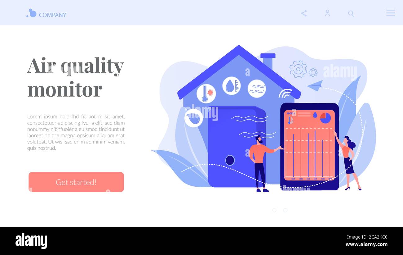 Air quality monitor concept landing page Stock Vector Image & Art - Alamy
